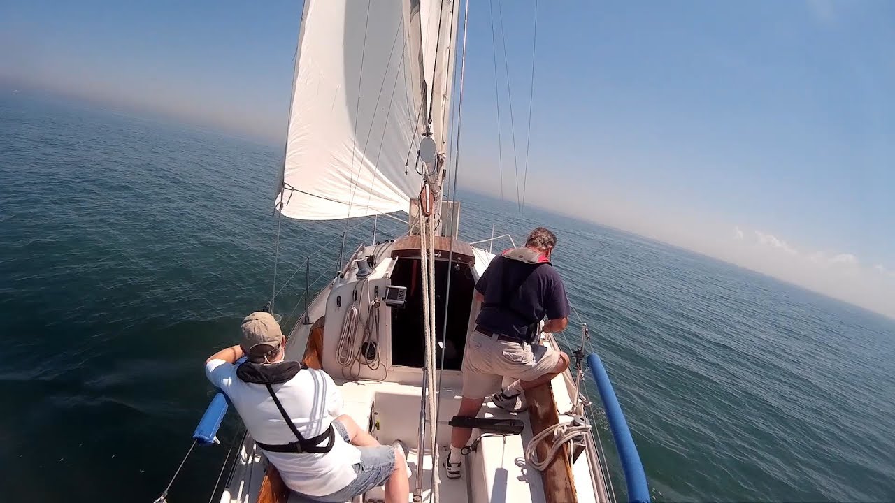 Sailing "Thanks Dad" - Little to no wind so we calibrated our SIMRAD ...