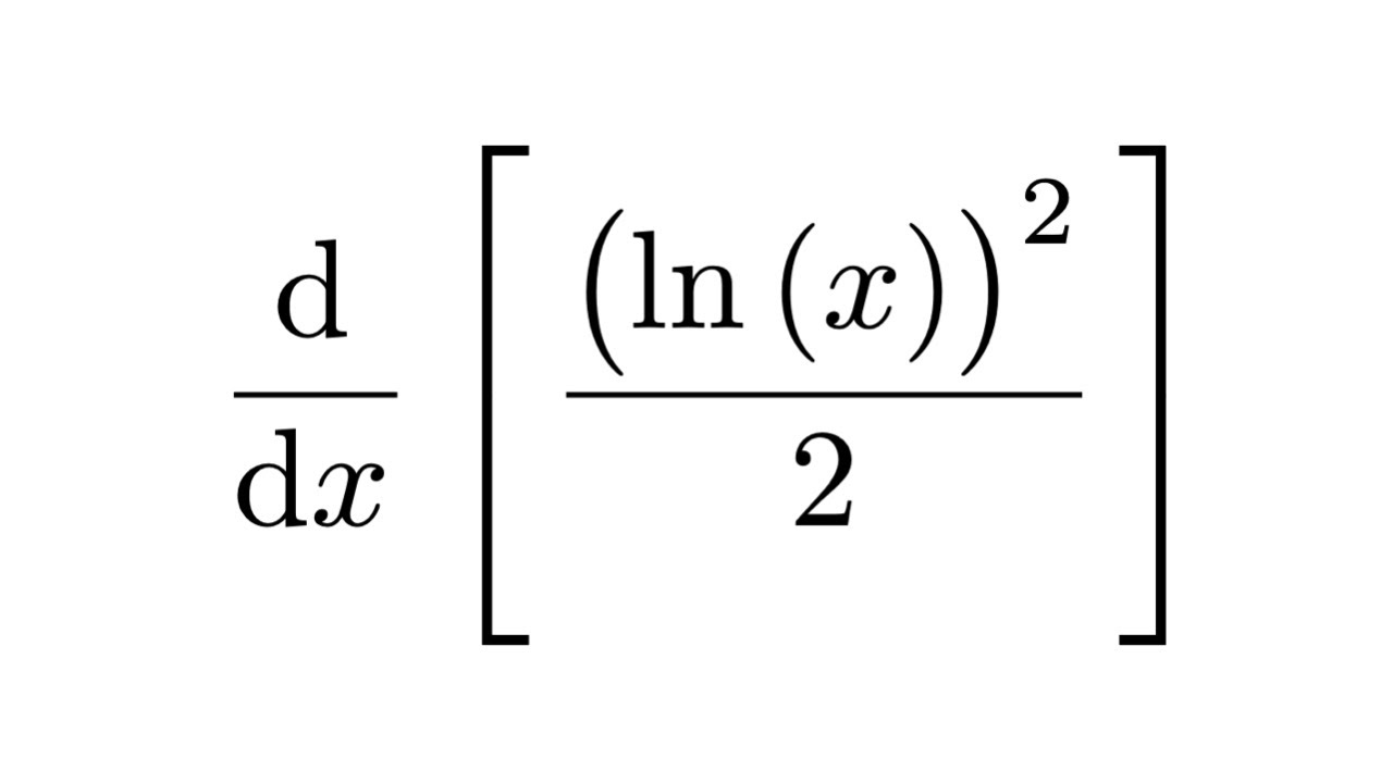Derivative of (ln(x))^2/2 - YouTube