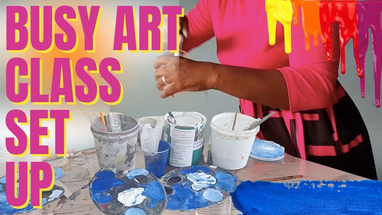 ART CLASS SET UP, BUSY DAY AT CLASS, WATCH ME WORK!! - YouTube
