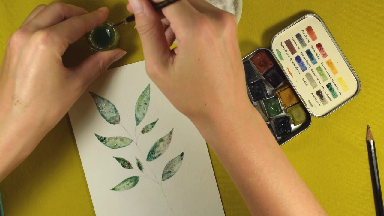 How to Paint an Elegant Watercolor Twig - YouTube
