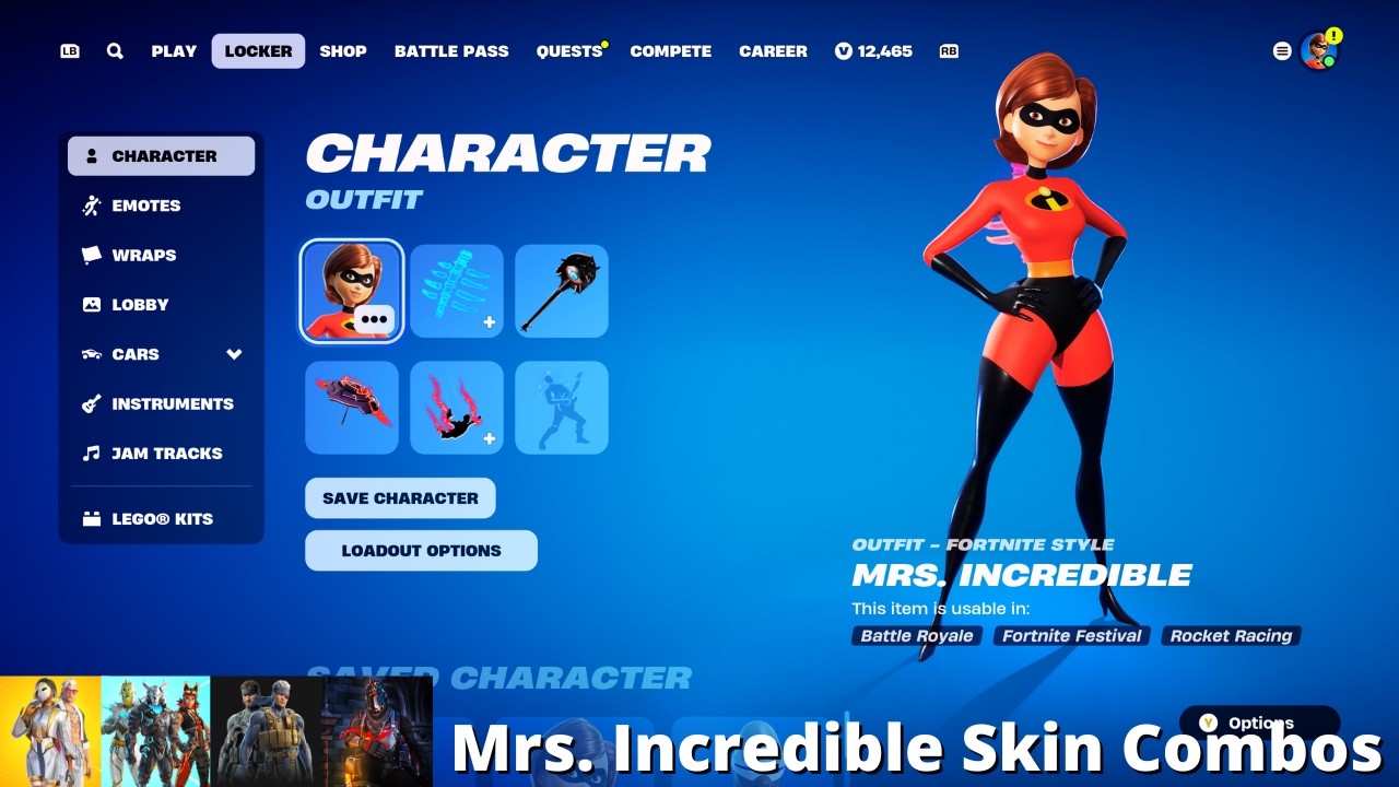 Mrs. Incredible Skin Combos (Fortnite Battle Royale) - YouTube