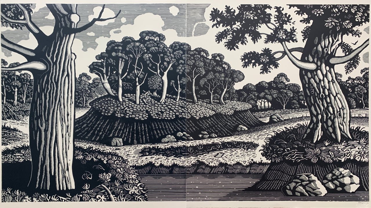 David Frazer prints "Love Letter (Panels I and II)". Linocut. 2020 ...