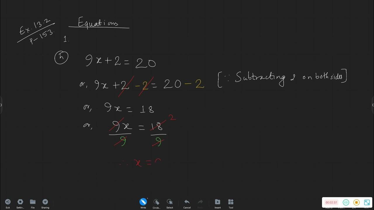 Equations Grade 6 Text book Ex7.2 solution Videos - YouTube