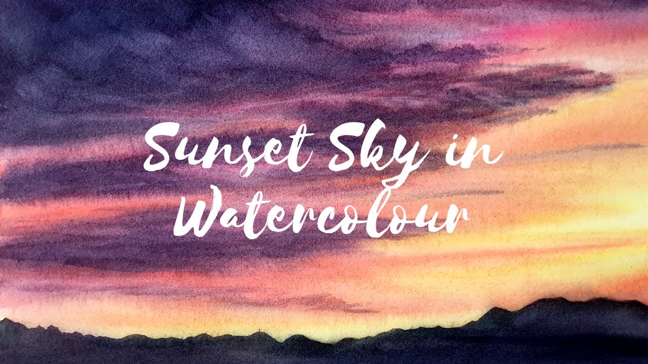 Easy Sunset Sky in WATERCOLOUR tutorial | Learn to paint - YouTube