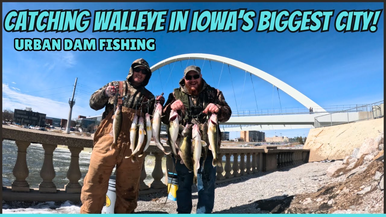Catching walleye in IOWA's biggest city! - YouTube