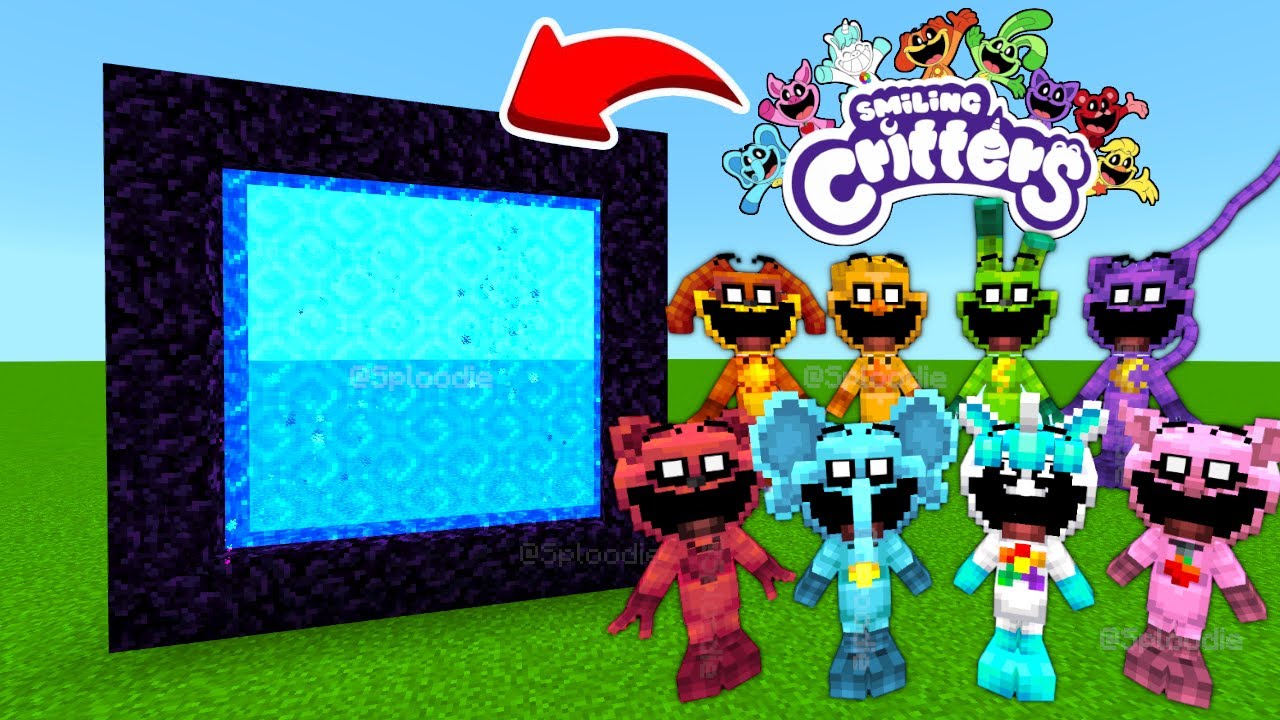 How To Make A Portal To The SMILING CRITTERS Dimension in Minecraft PE ...