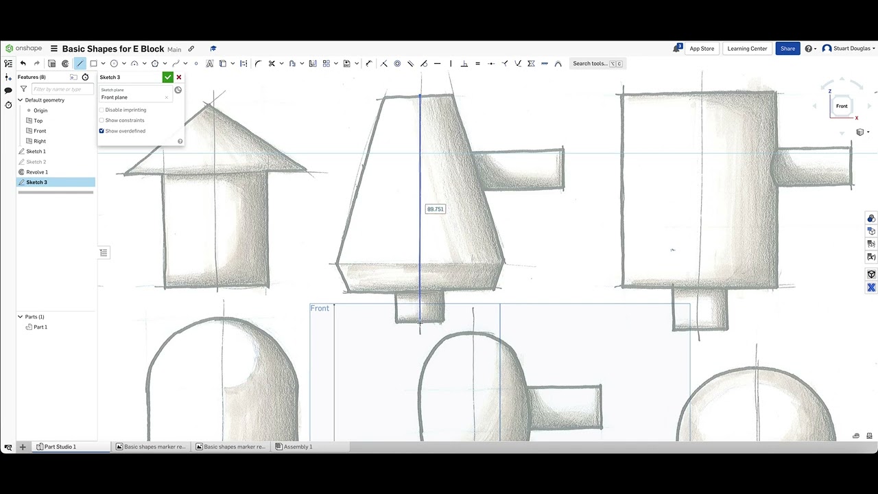Using the Revolve feature for Basic Shapes modelling - YouTube