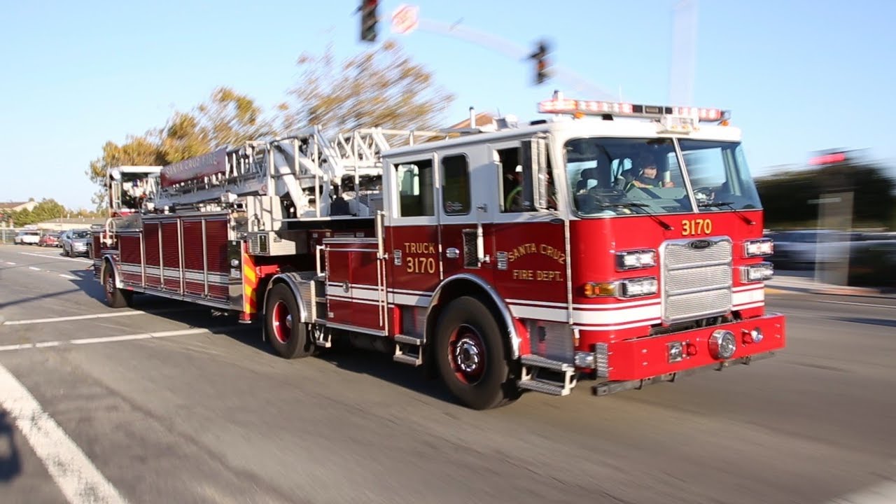 Police Cars, Fire Trucks, and Ambulances Responding to a Big Rig ...