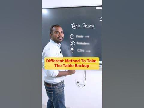 Different method to takes the Table Backup |Learnomate Technologies - YouTube