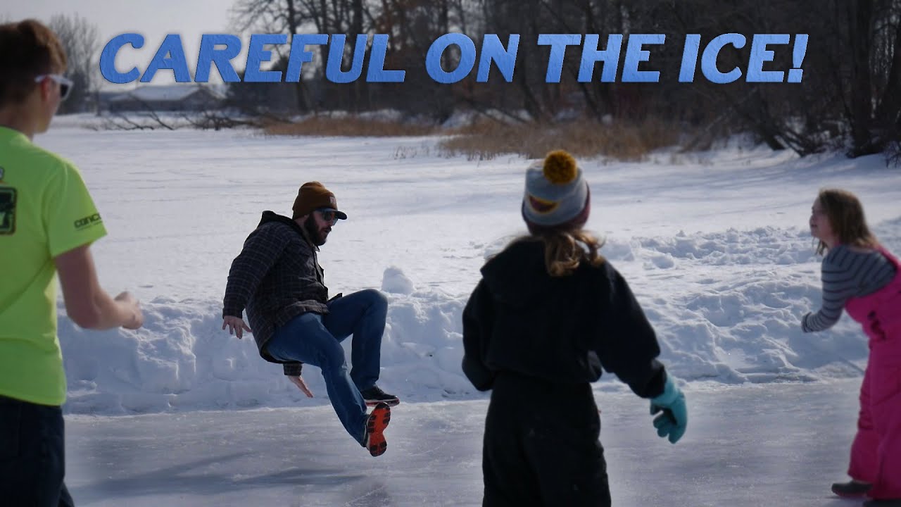 Be careful on the ice Phil! - YouTube