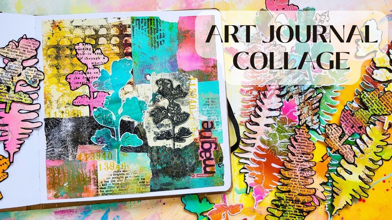 Art Journal Collage Play with Gelli Prints - YouTube