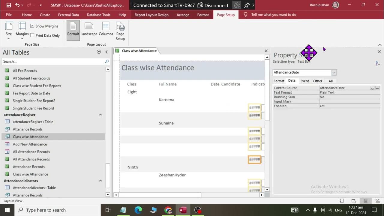 Class wise and Student wise Attendance Report using Ms Access 2019 - YouTube
