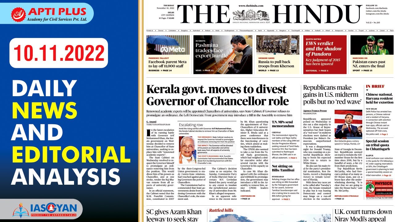DAILY NEWS ANALYSIS II 10 NOVEMBER 2022 II { Cabinet approved new ...