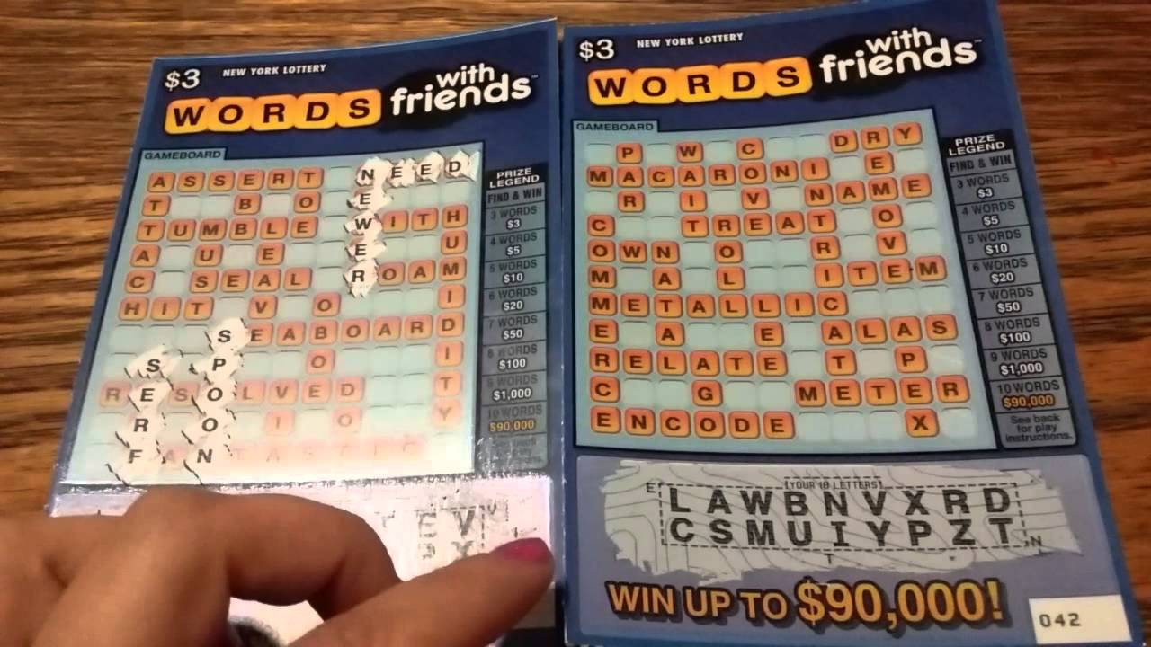 WORDS with friends scratch off NY lottery #1 - YouTube