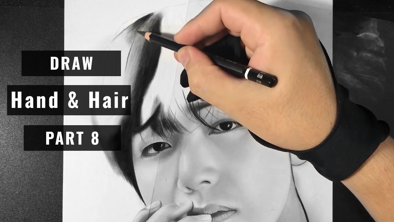 Real Time - Drawing BTS Taehyung | Part 8: Draw Hand & Hair - YouTube