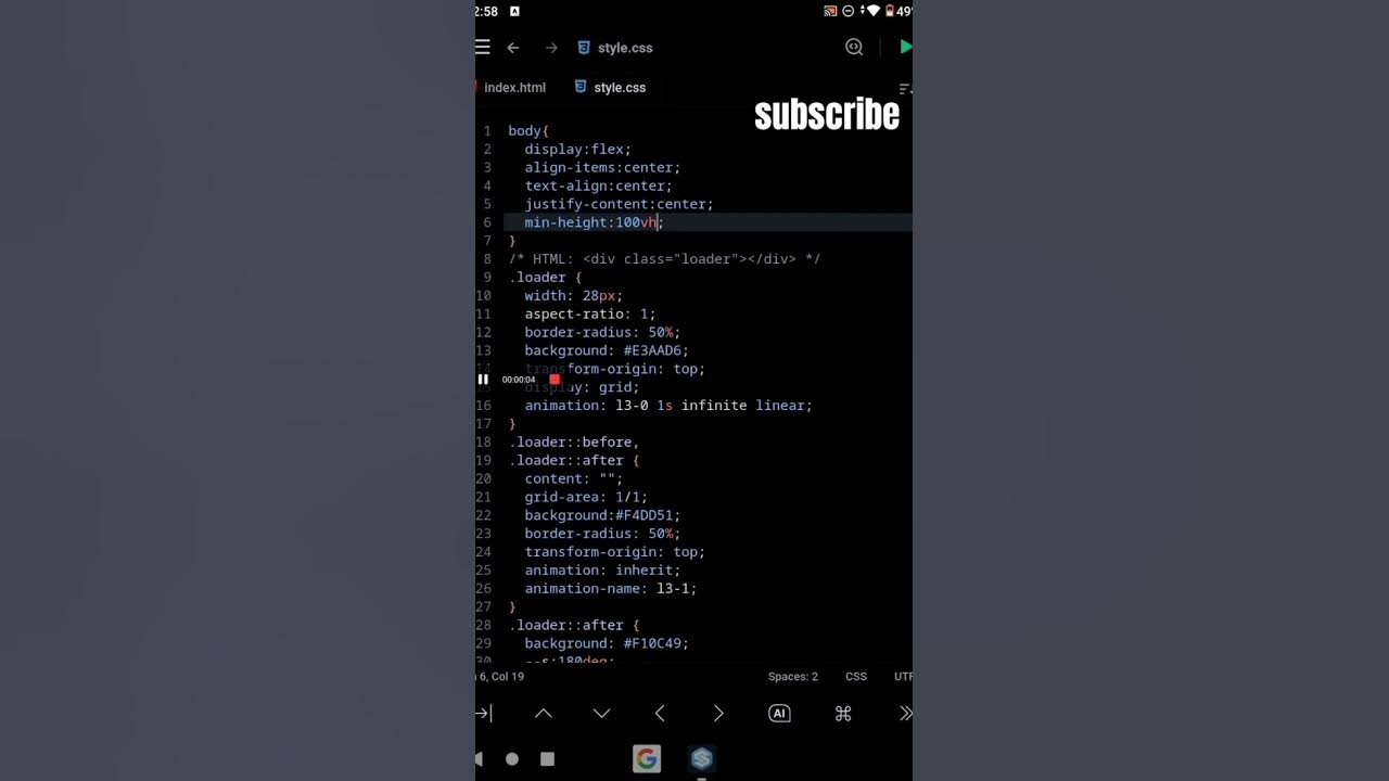 Css Loading Animation Using Only Css Html Css Shortsytshorts