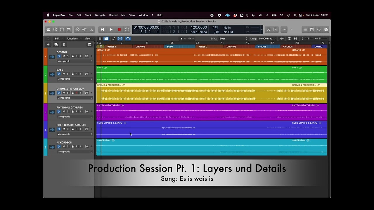 Production Session - Layers & Details (Song: "Es is wais is") - YouTube