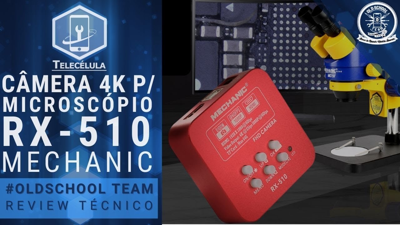Review Câmera Microscópio Mechanic RX-510 4K - TELECÉLULA - YouTube