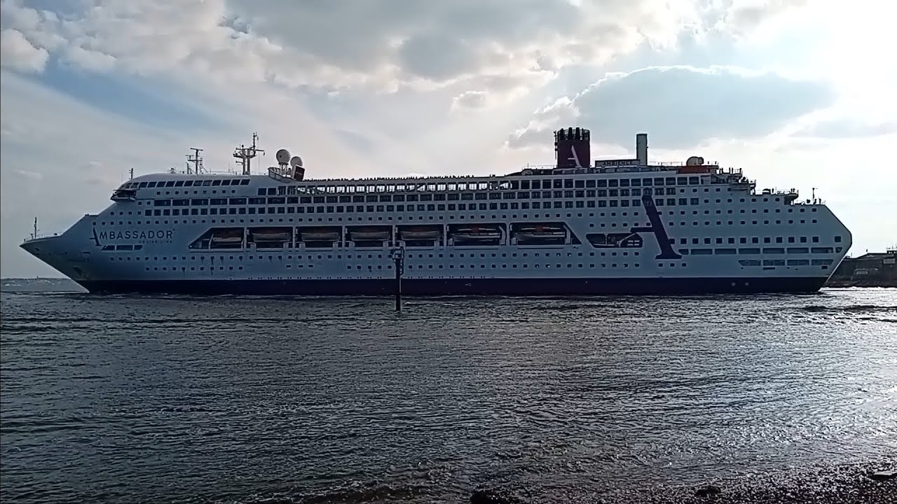 Ambience Cruise Ship Departing Portsmouth UK - YouTube