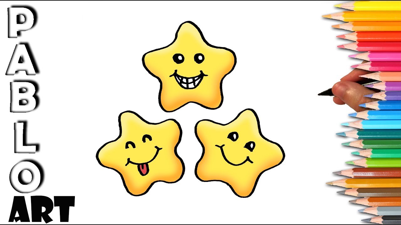 How to draw Stars cartoon | Learn to Draw step by step - YouTube