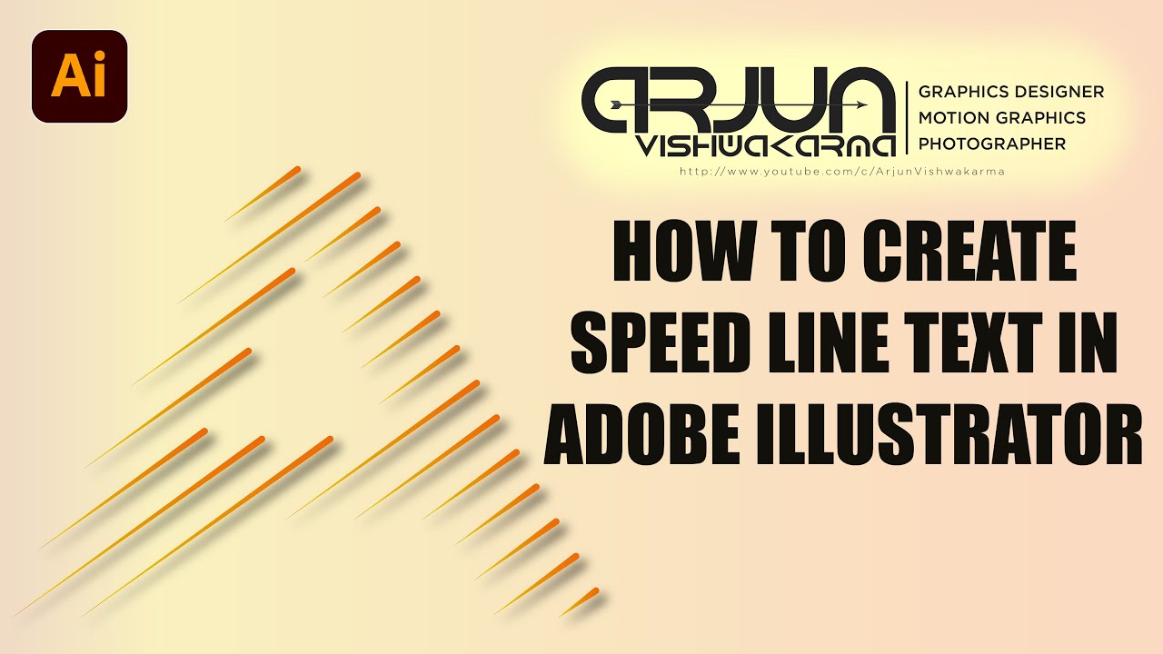 HOW TO CREATE SPEED LINE TEXT IN ILLUSTRATOR TUTORIALS | ARJUN ...