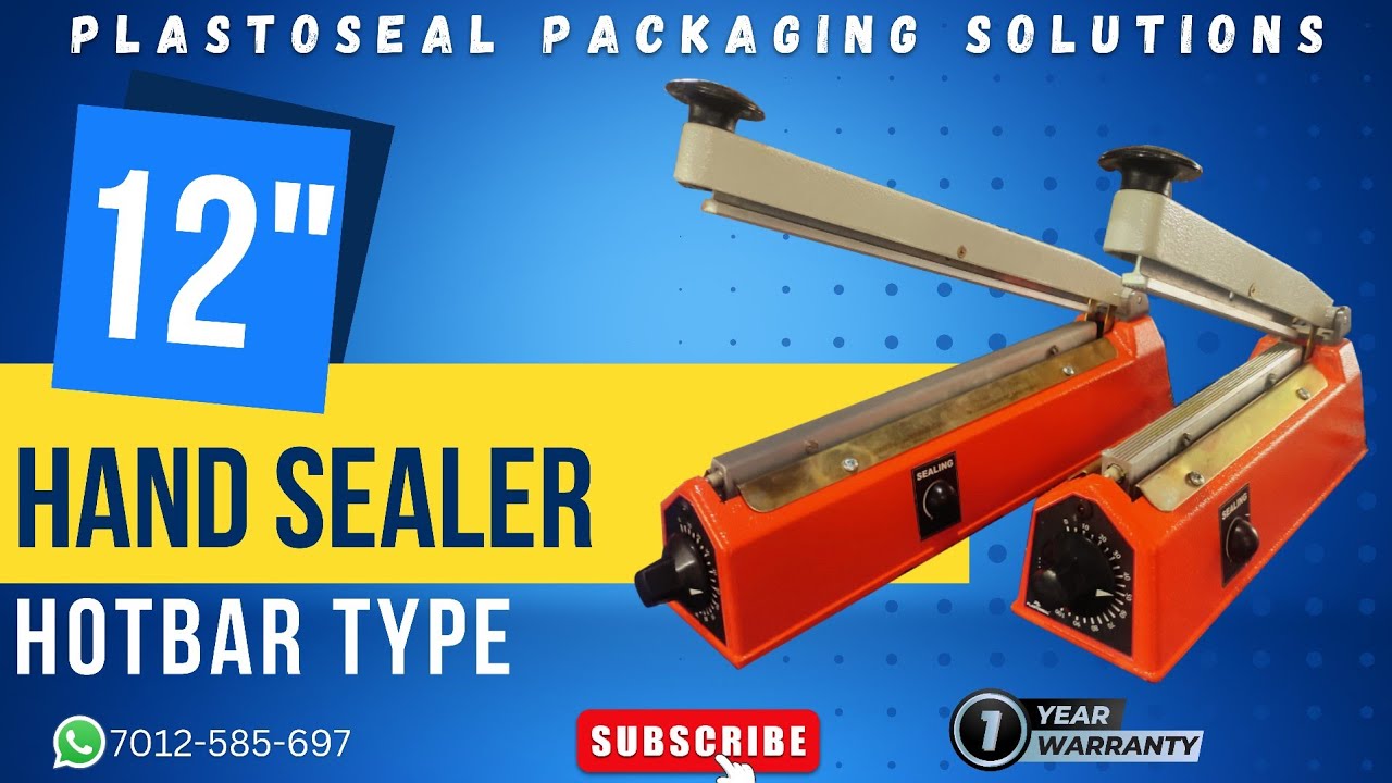 Hotbar type hand sealing machine / 4 Line sealing machine - YouTube