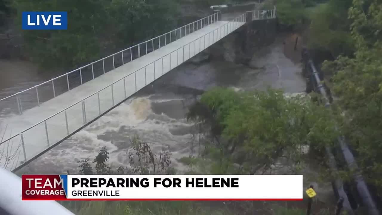 Preparations for Helene in downtown Greenville - YouTube