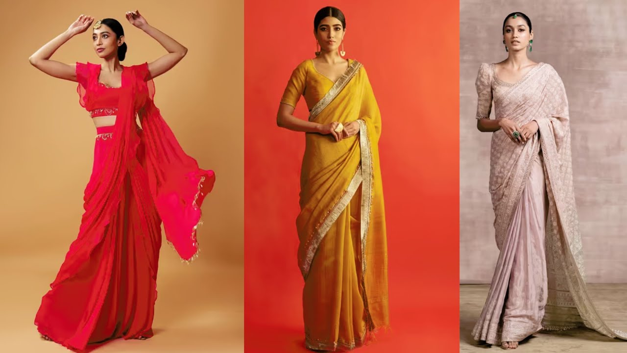 Party Wear Saree Designer Smooth muscle Saree - YouTube