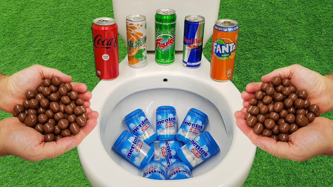 Mentos VS Chocolate Ball, Coca Cola Zero, Fanta, Red Bull, Fruko ...