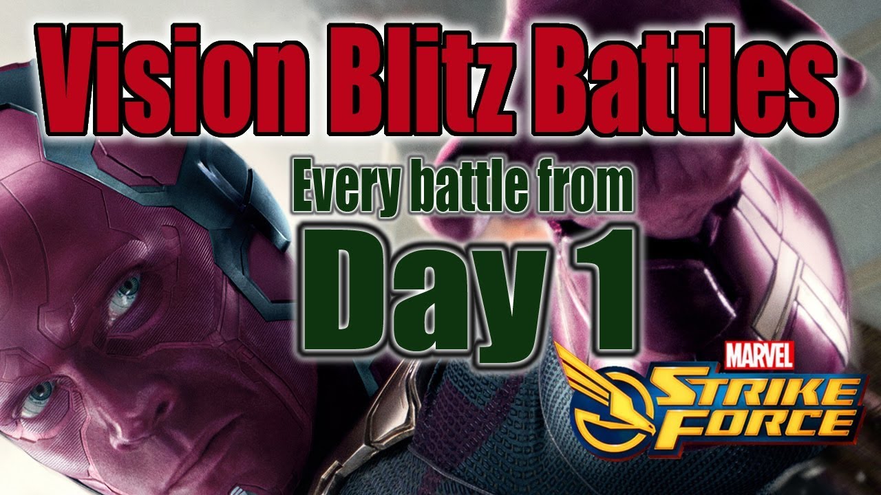 Marvel Strike Force - Vision Blitz Battles- Day 1 (all battles) - YouTube