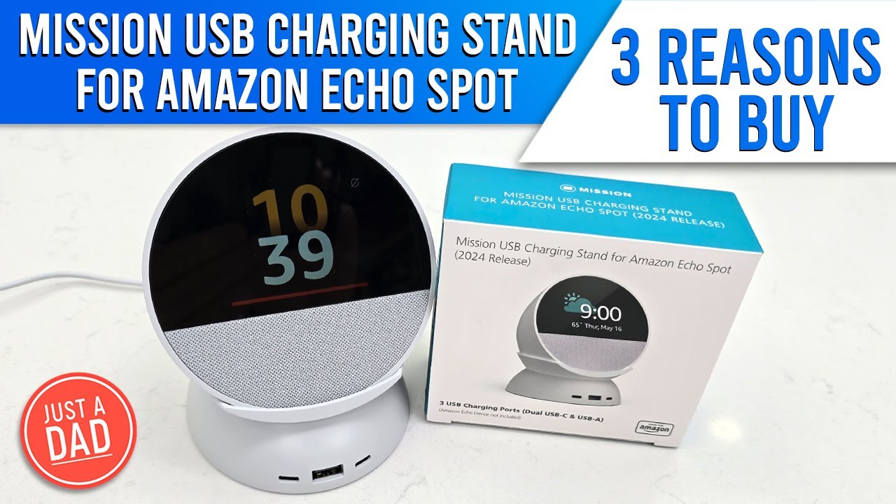 Mission USB Charging Stand for Echo Spot 3 Reasons to Buy - YouTube