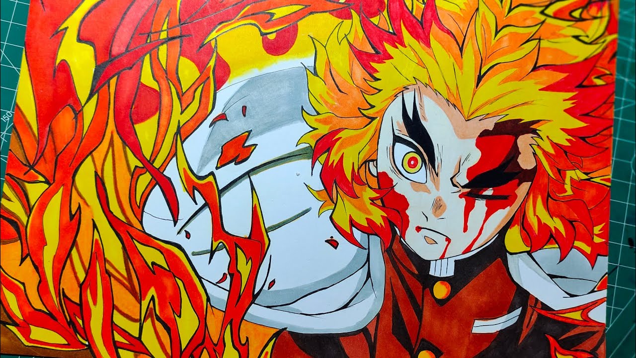 Drawing Kyojuro Rengoku | Kimetsu no Yaiba - YouTube