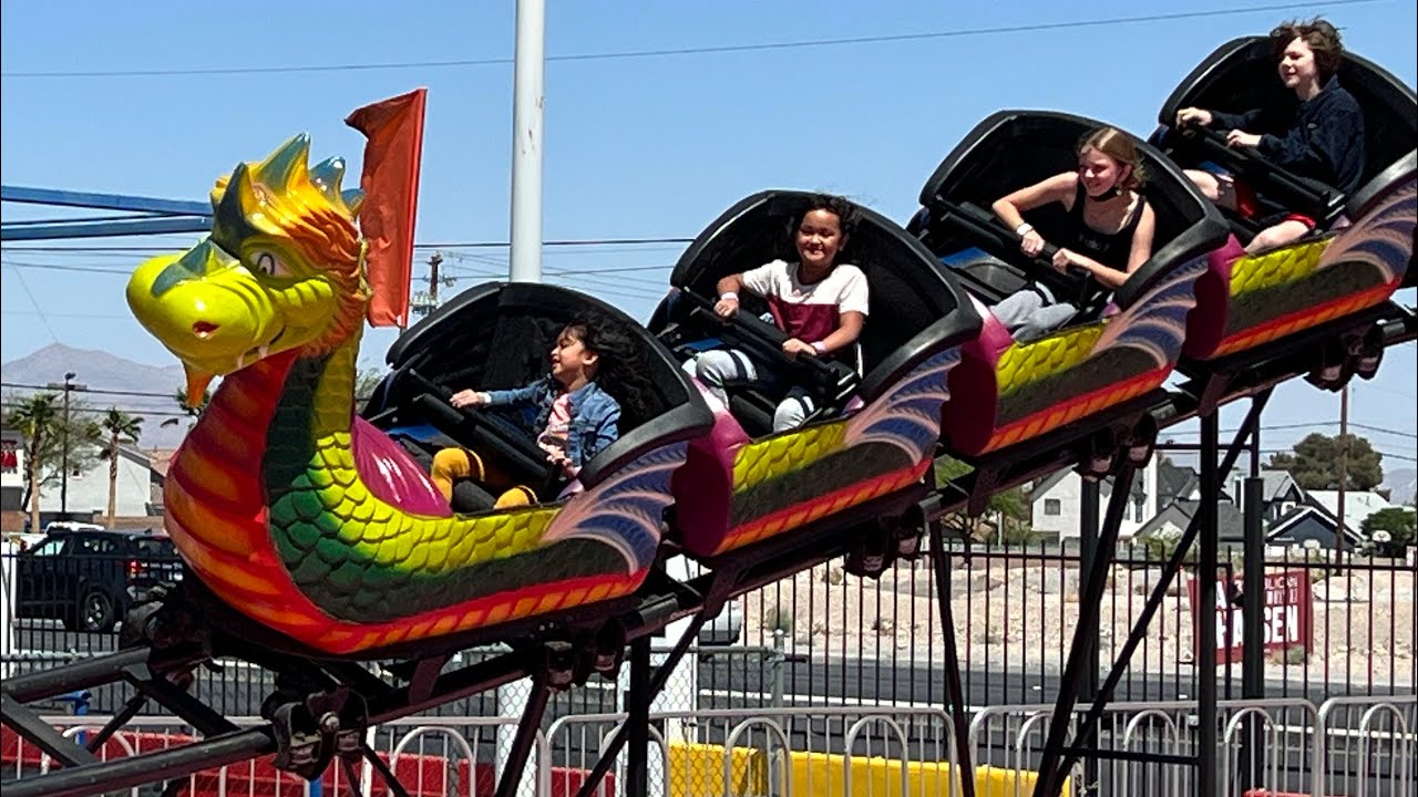 Piff the Magic Dragon Coaster at Las Vegas Mini Gran Prix On-Ride POV ...