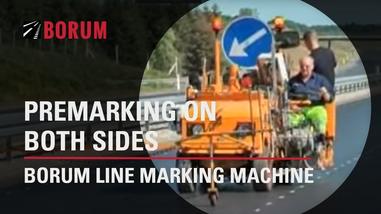 Premarking on both sides with Borum line marking machine - YouTube