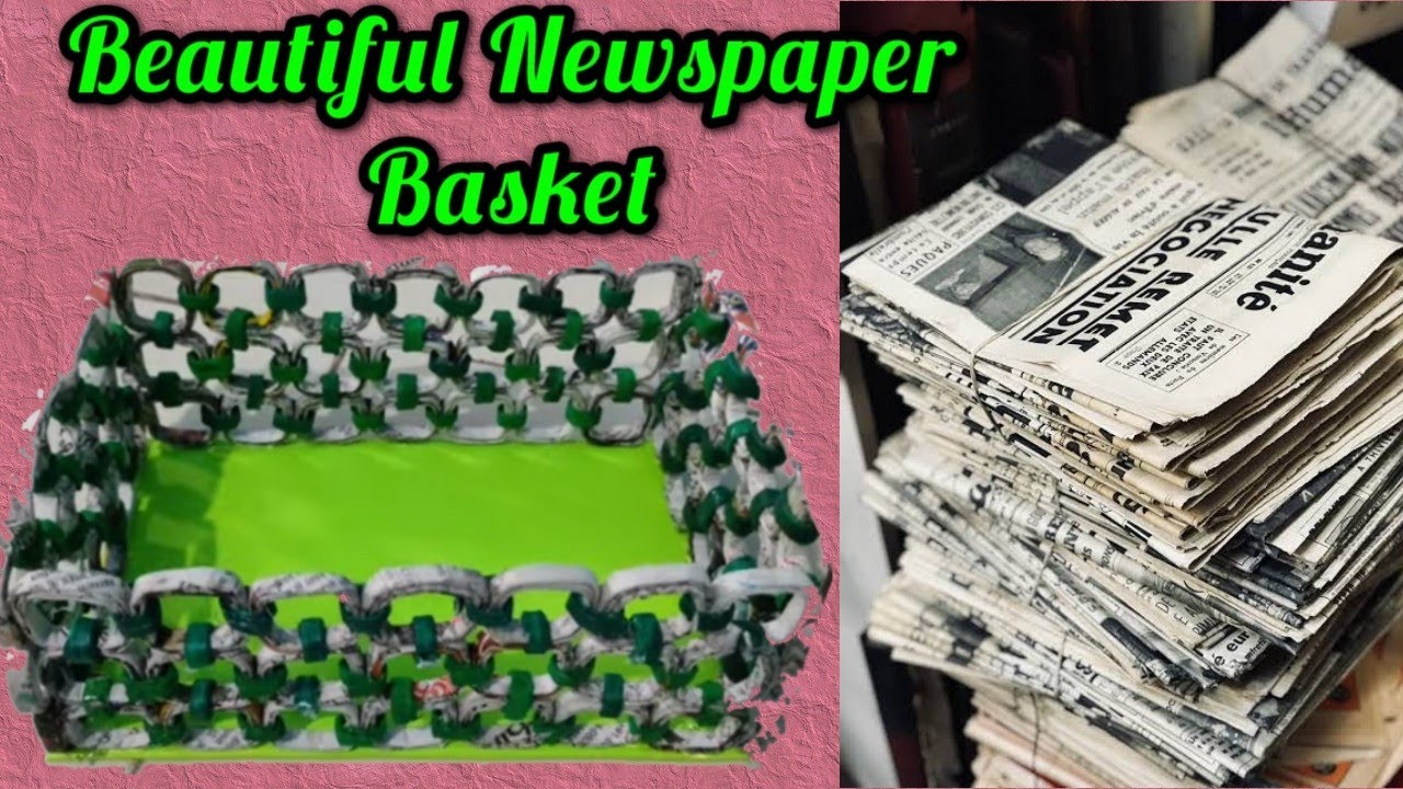 Beautiful basket made from newspaper | newspaper basket | Best out of ...
