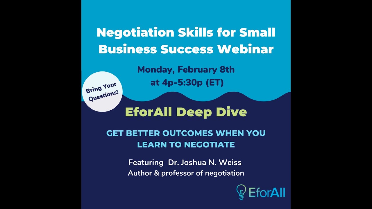 Deep Dive - Negotiation Skills for Small Business - YouTube