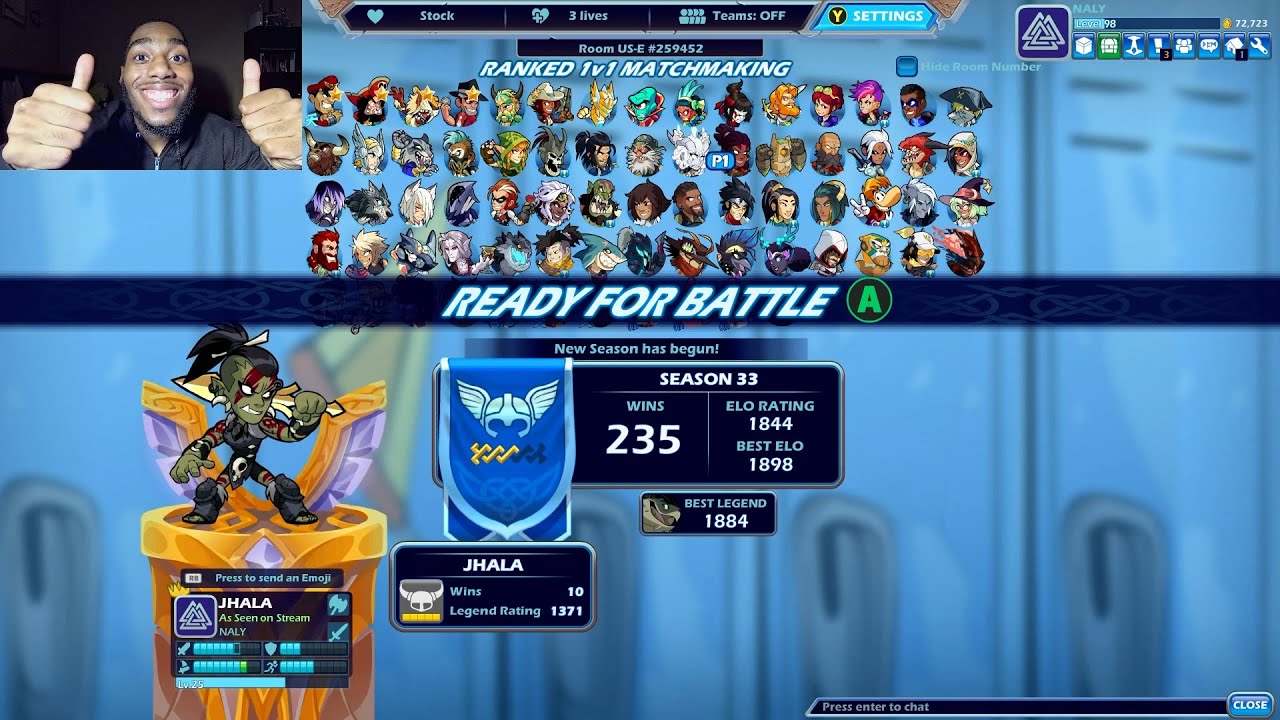 BRAWLHALLA RANKED 1V1 SESSION #25 (1844 ELO) - YouTube