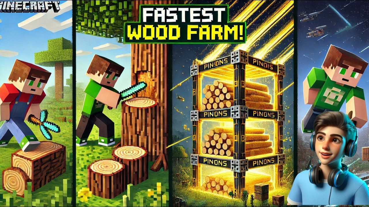 Minecraft: FASTEST wood farm || automatic wood farm [ 1.21 ] - YouTube