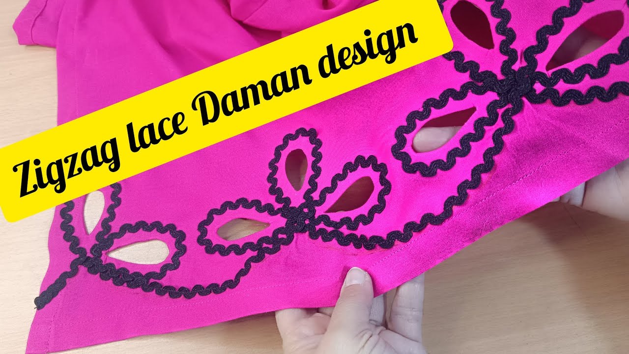 Zigzag Lace And Cutwork Daman Design || Daman Design Cutting And ...