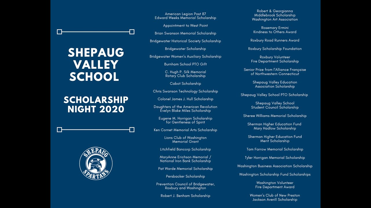 Shepaug Valley School Scholarship Night 2020 - YouTube