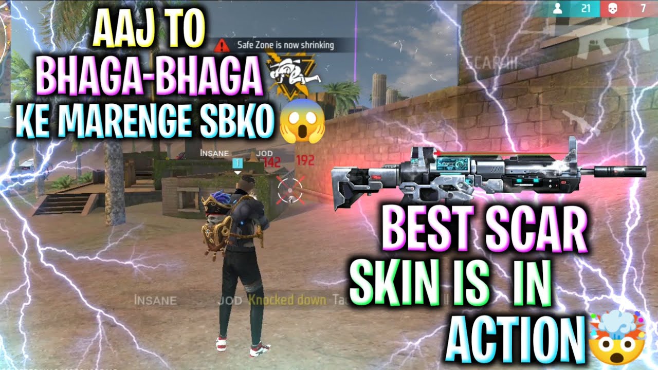 TITAN SCAR IS BEST SCAR EVER+headshot machine(enemies run🤯)#freefire # ...