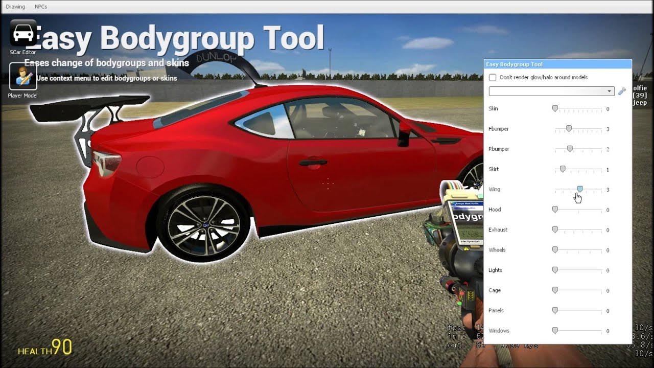 Garrysmod: Subaru BRZ bodygroups - YouTube