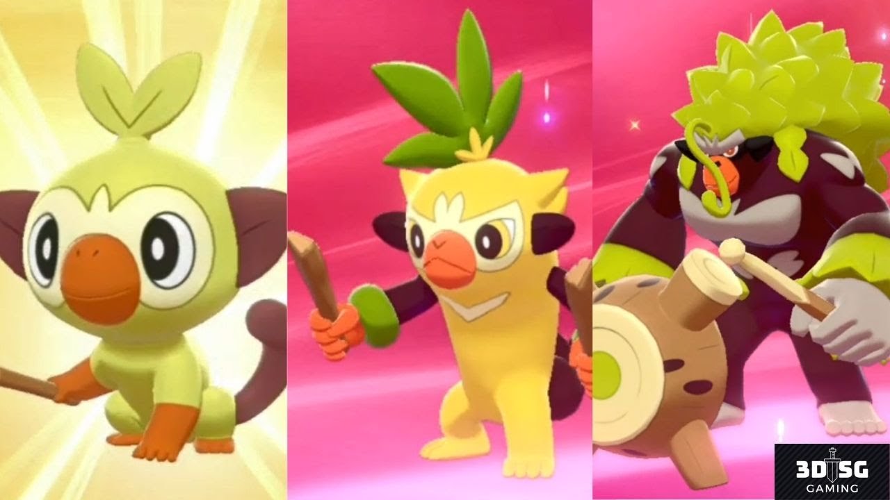 Obtaining 001 to 003 Grookey, Thwackey & Rillaboom (Normal & Shiny ...