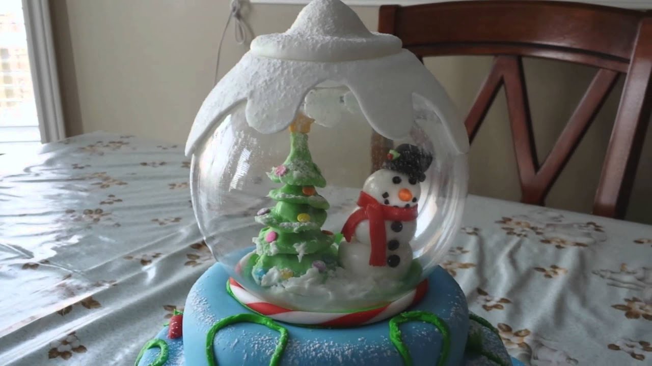Christmas Snow Globe Cake - YouTube