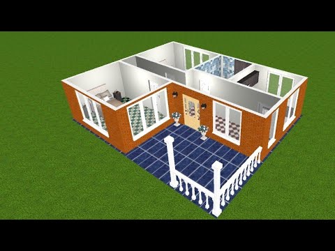 2 Bedroom 1 Kitchen 1 Bathroom House Plan || Home Design 3D ...