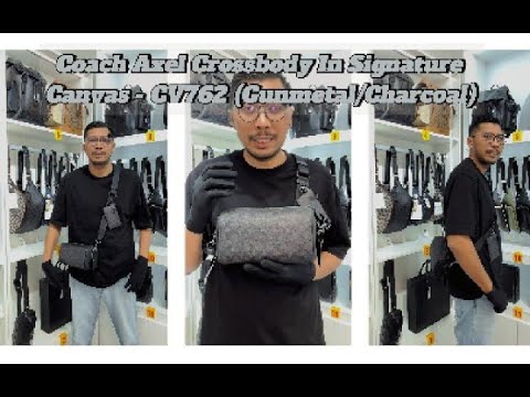 MG Review: Coach Axel Crossbody In Signature Canvas - CV762 (Gunmetal ...