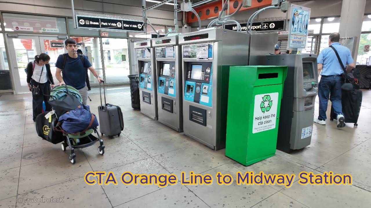 Taking the CTA Orange Line from the Roosevelt Station to the Midway ...