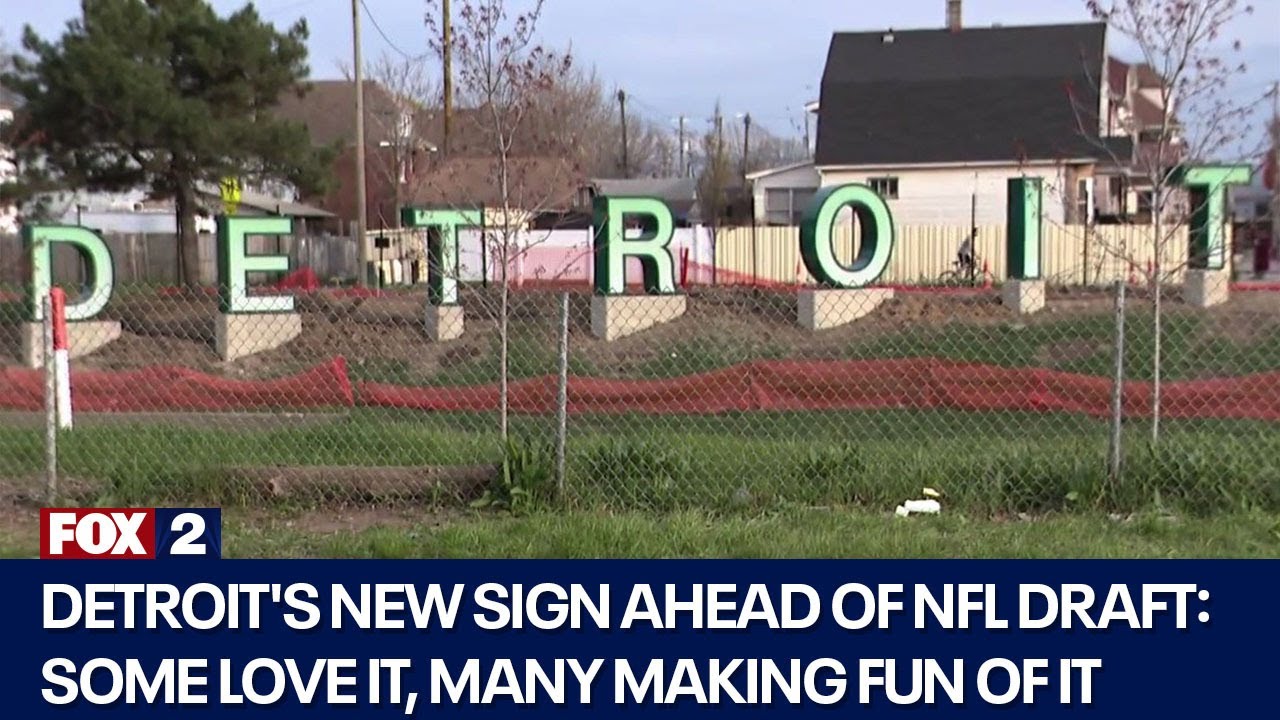 Detroit's "Hollywood" style sign made fun of on social media - YouTube