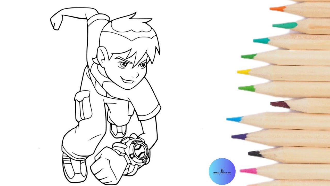 EASY DRAWING BEN 10 //Cartoon character BEN 10 - YouTube