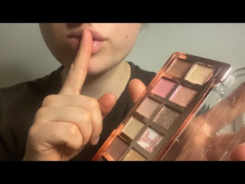 ASMR doing your makeup at midnight 🌓but we have to be quiet 🤫 - no talking & no tapping 
